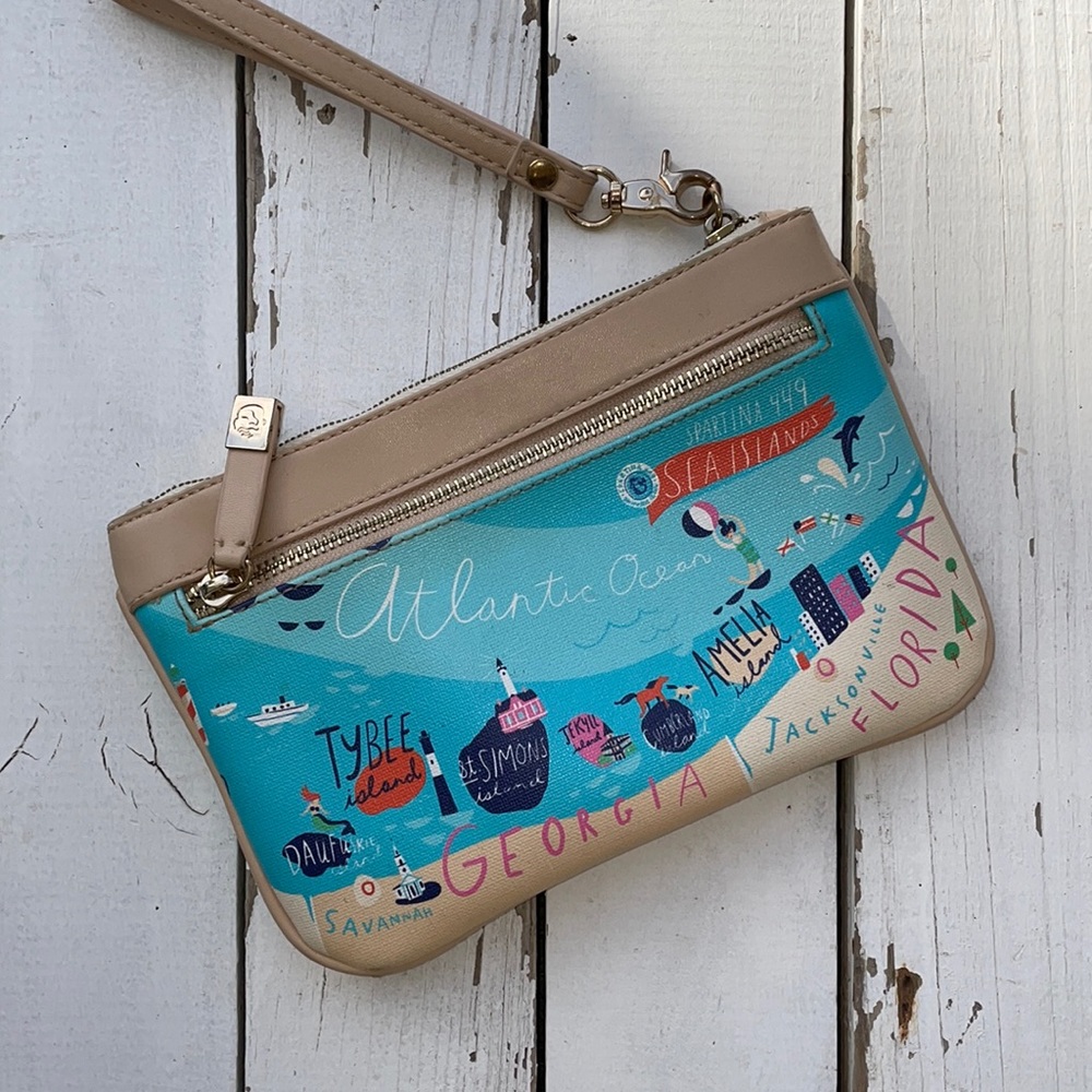 Spartina 449 Sea Islands Maps Collection Wristlet - Gem